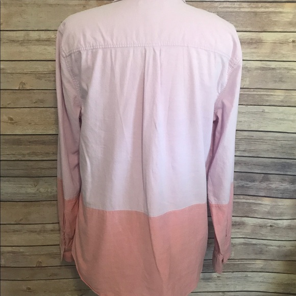 J. Crew | Tops | J Crew Boy Shirt Color Block Oxford Pink Orange | Poshmark
